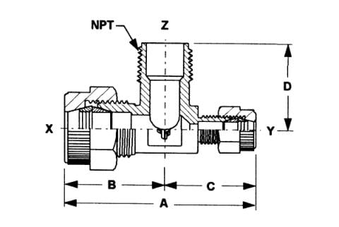 Furon® Grab Seal™ Fittings - Male Branch Tee Reducer | Saint-Gobain